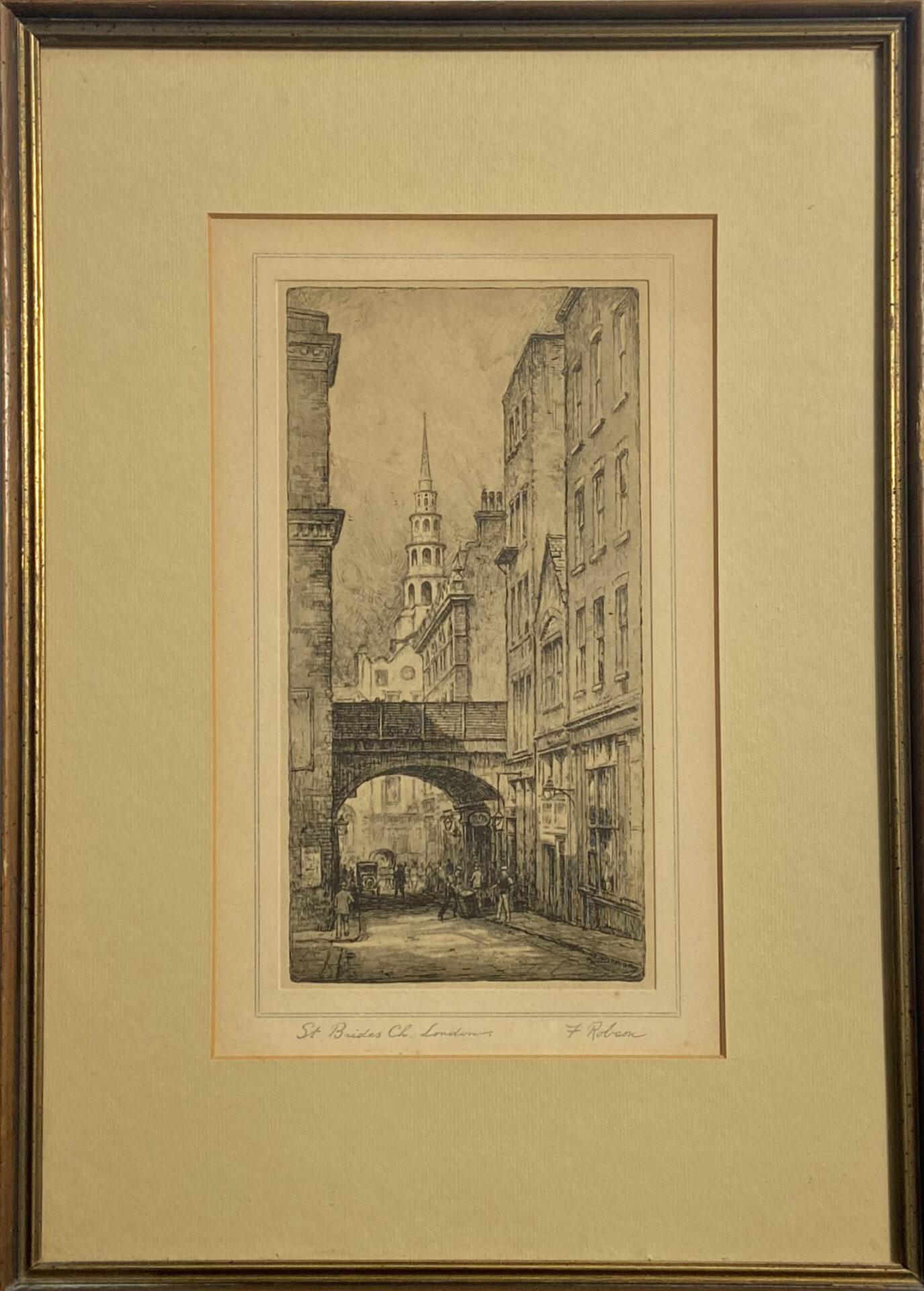 Featherstone Robson - Signed Etching of Saint Brides Church London ...